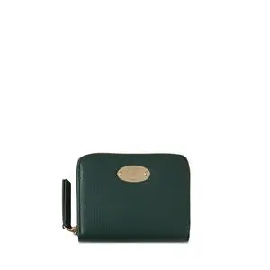 Mulberry Plaque Small Zip Around Purse Mulberry Green