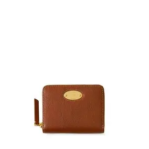 Mulberry Plaque Small Zip Around Purse Oak