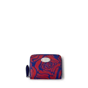 Mulberry Plaque Small Zip Around Purse Red-blue