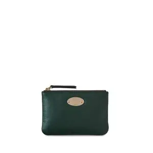 Mulberry Plaque Small Zip Coin Pouch - Mulberry Green Small Classic Grain