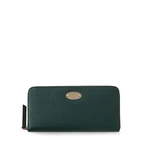 Mulberry Plaque 8 Credit Card Zip Purse - Mulberry Green Small Classic Grain