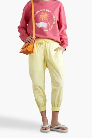 Paradised Cropped Cotton-poplin Track Pants