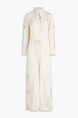 Zimmermann Satin Wide-leg Jumpsuit - Cream