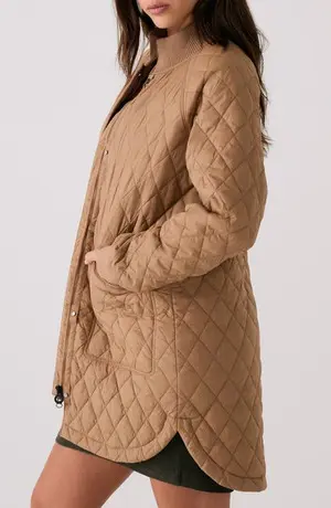 LOLE Quilted Water Repellent Nylon Bomber Jacket - Dune