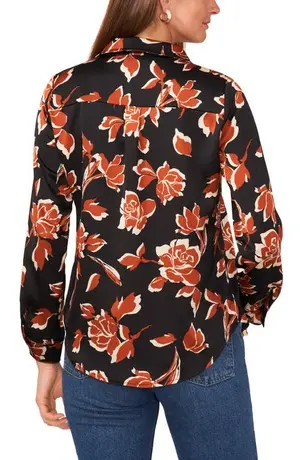 Chaus Floral Print Utility Shirt