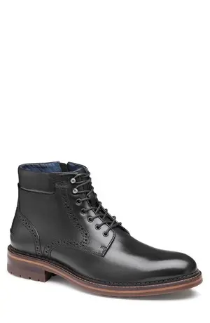Johnston & Murphy Xc Flex Connelly Lace-up Leather Boot - Black Full Grain