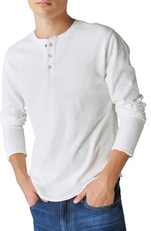 Lucky Brand Weekend Slub Cotton Jersey Henley Bright White