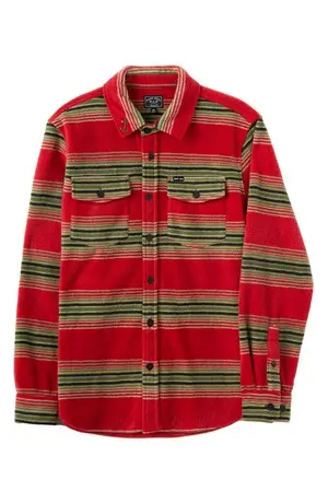 DARK SEAS Zulu Fleece Button-up Shirt Red