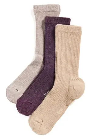 STEMS Stems Assorted 3-Pack Ribbed Socks Heliotrope