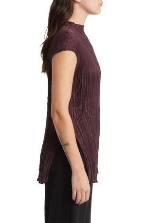 Eileen Fisher Crinkle Funnel Neck Tunic