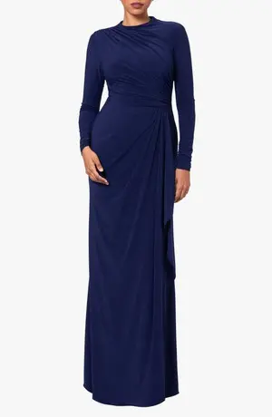 Betsy & Adam Mock Neck Evening Dresses