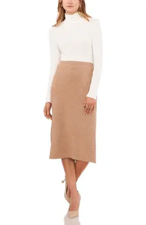 Vince Camuto Jersey Pencil Skirt - Dark Latte Heather