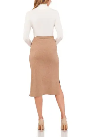 Vince Camuto Jersey Pencil Skirt - Dark Latte Heather