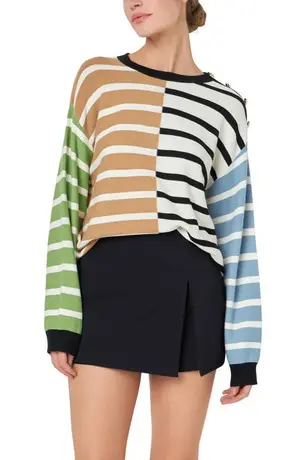 English Factory Mixed Stripe Sweater