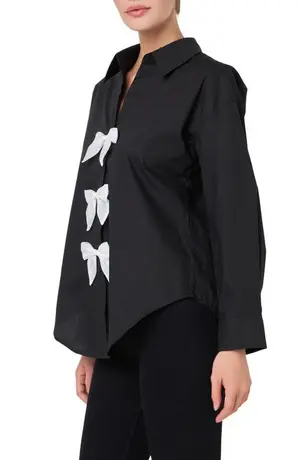 English Factory Bow Poplin Button-up Shirt