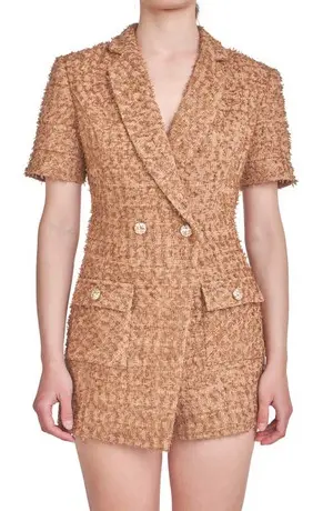 Endless Rose Double Breasted Romper - Brown