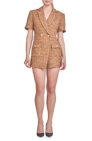 Endless Rose Endless Rose Double Breasted Romper Brown