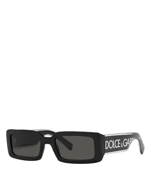 Dolce & Gabbana Rectangle Sunglasses - Black/gray Solid