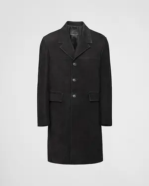 Prada Suede Coat - Black