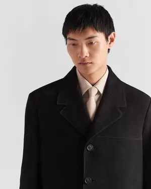 Prada Suede Coat - Black