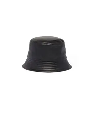 Prada Nappa Leather Bucket Hat - Black