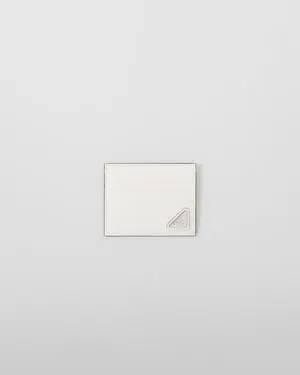 Prada Saffiano Leather Card Holder White