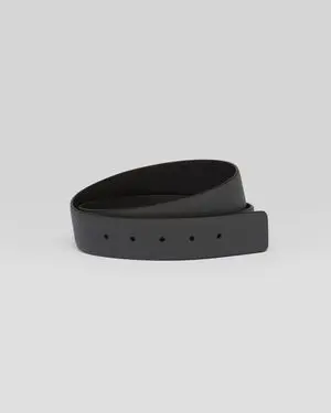 Prada Reversible Saffiano Leather Belt Strap - Anthracite Gray/black