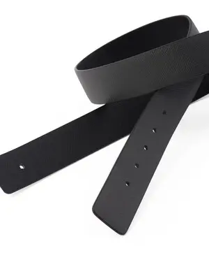 Prada Reversible Saffiano Leather Belt Strap - Grey