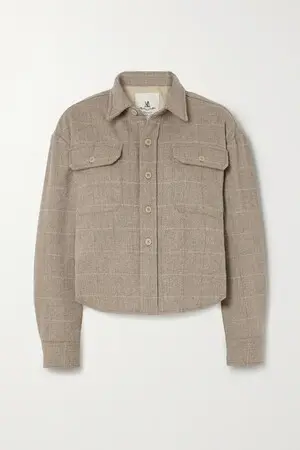 Denimist Cropped Herringbone Wool-blend Jacket