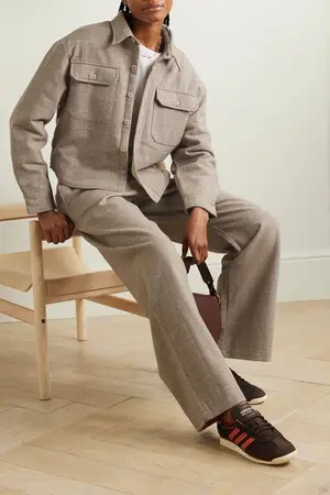 Denimist Cropped Herringbone Wool-blend Jacket