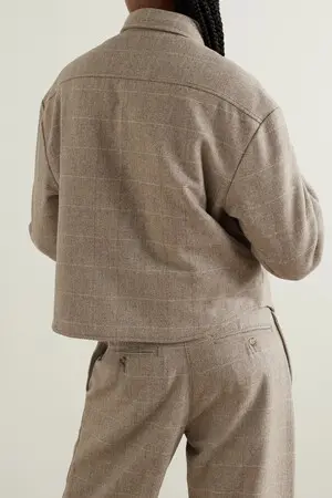 Denimist Cropped Herringbone Wool-blend Jacket