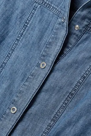Another Tomorrow Net Sustain Organic Cotton-chambray Shirt