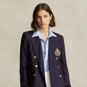 Ralph Lauren Double-breasted Crest Blazer - Navy