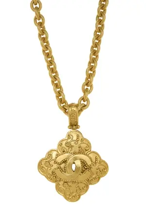 Chanel Filigree Clover Pendant Necklace