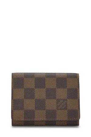 LOUIS VUITTON Damier Ebene Canvas Business Card Holder - Brown