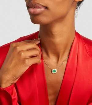 Shay Deco Emerald And Diamond Necklace