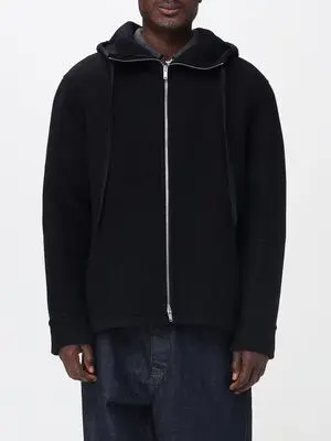 JIL SANDER Virgin Wool Zip-up Hooded Sweatshirt