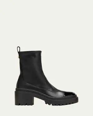 GIUSEPPE ZANOTTI Leather Cap-toe Moto Boots