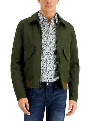 Michael Kors Mens Lightweight Short Bomber Jacket - Green