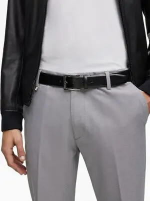 BOSS Logo-engraved Buckle Leather Belt
