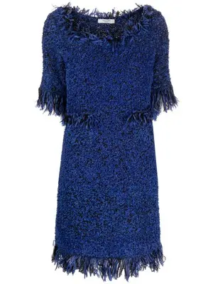 CHARLOTT Fringe-trim Dress - Blue