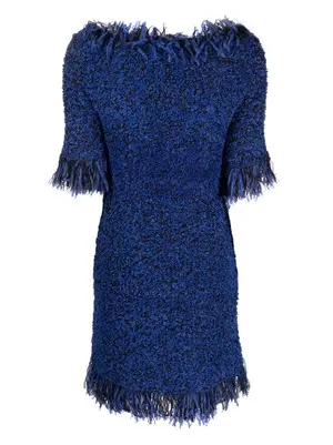 CHARLOTT Fringe-trim Dress - Blue