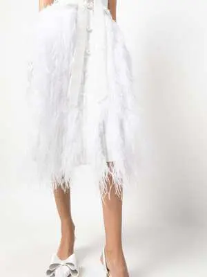 Huishan Zhang Feather-trim Tweed Dress