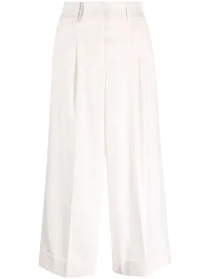 Peserico High-waisted Cropped-leg Trousers