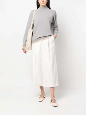 Peserico High-waisted Cropped-leg Trousers