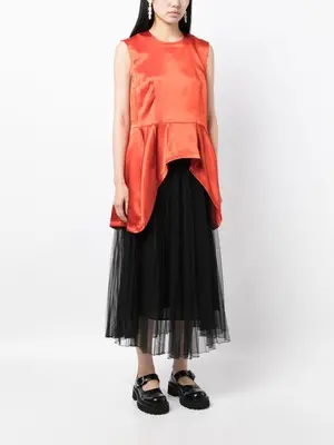 Comme Des Garçons Asymmetric-hem Satin Top