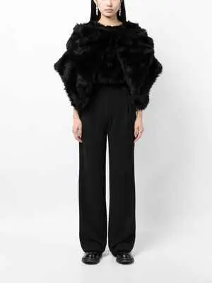 Comme Des Garçons Fur-design Cropped Blouse