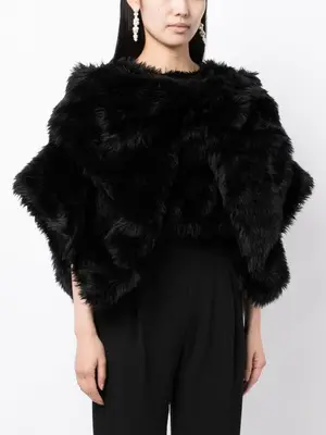 Comme Des Garçons Fur-design Cropped Blouse