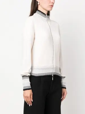BARRIE Mottled Zip-up Cardigan - Neutrals