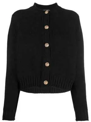 BARRIE Button-up Cashmere Cardigan - Black